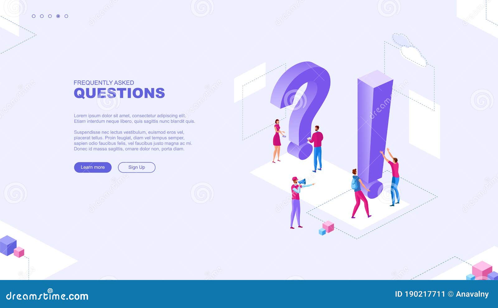 Frequently Asked Questions Page Concept. FAQ. Question Mark. Template ...