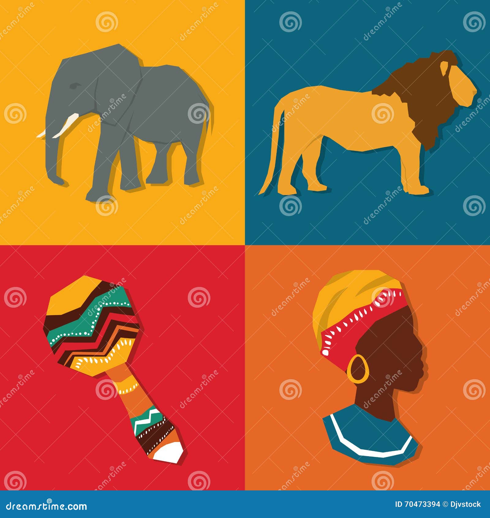 Flat Illustration about Africa Design Stock Vector - Illustration of ...