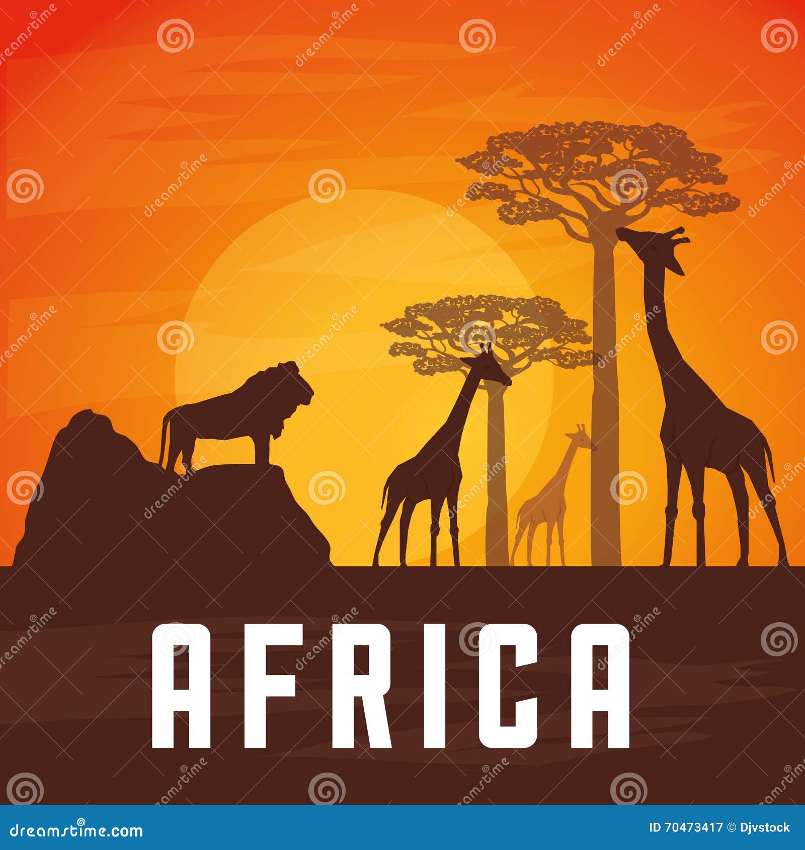 Flat Illustration about Africa Design Stock Vector - Illustration of ...