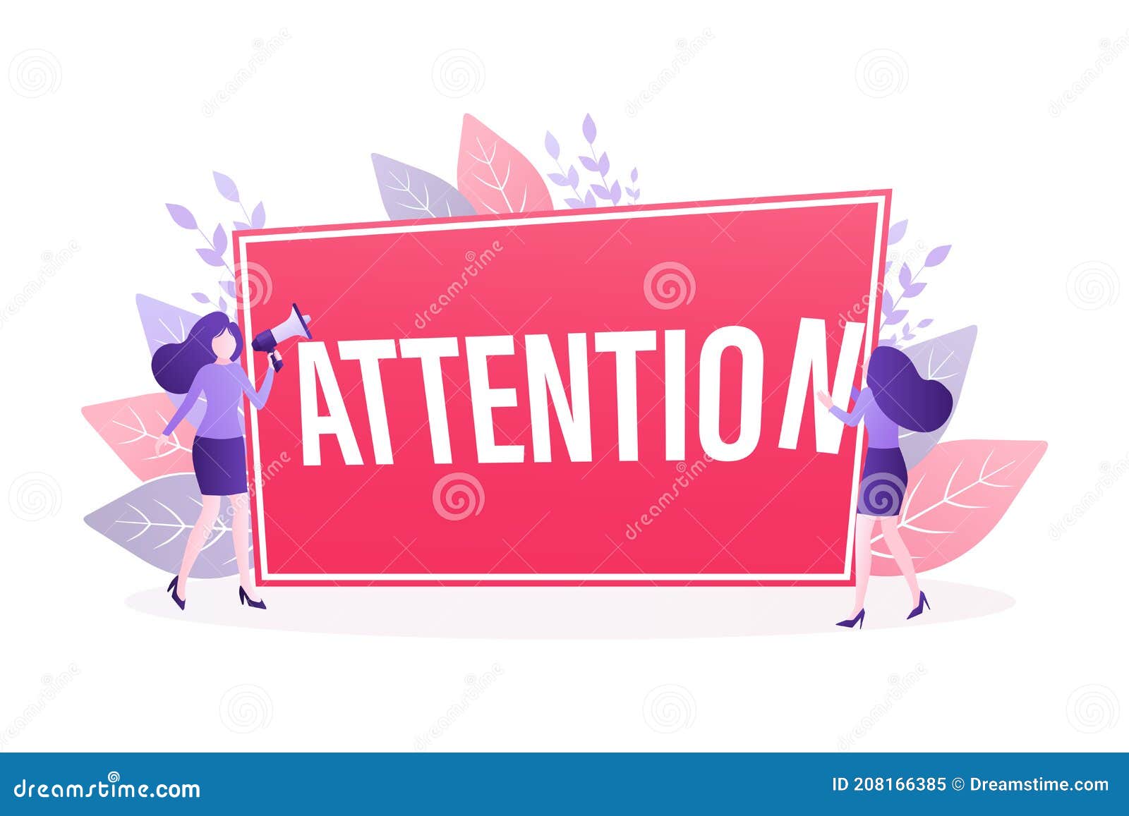 Flat Illustration with Attention People for Concept Design. Pay ...