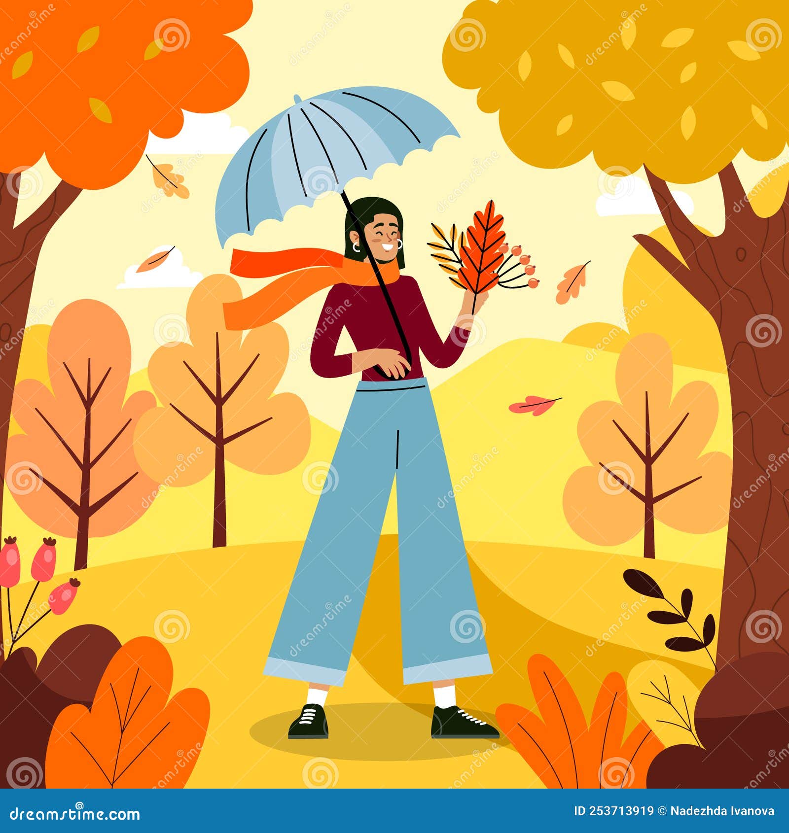 Flat Illustration for Autumn Celebration Vector Illustration Stock ...