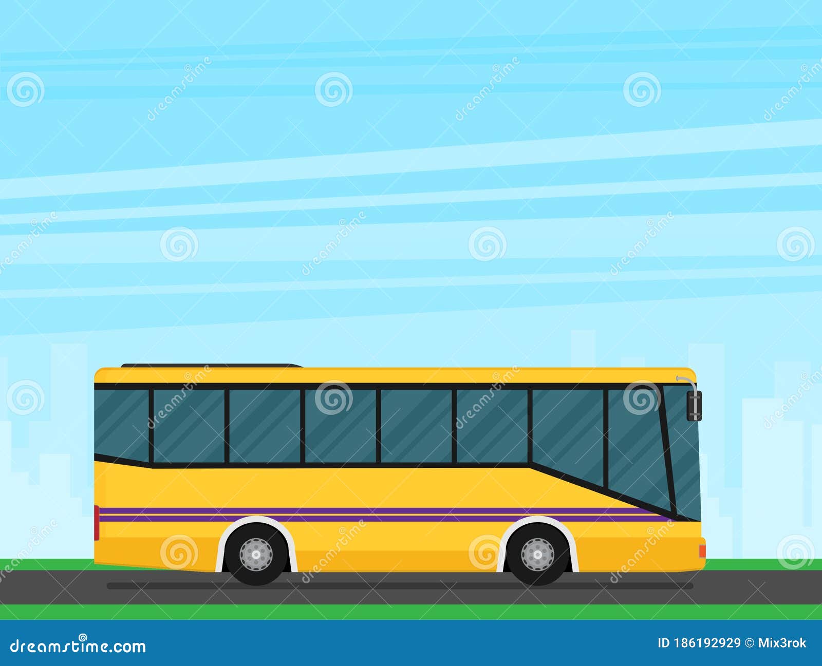 Flat Illustration of a Bus, Eps10 Vector Stock Vector - Illustration of ...