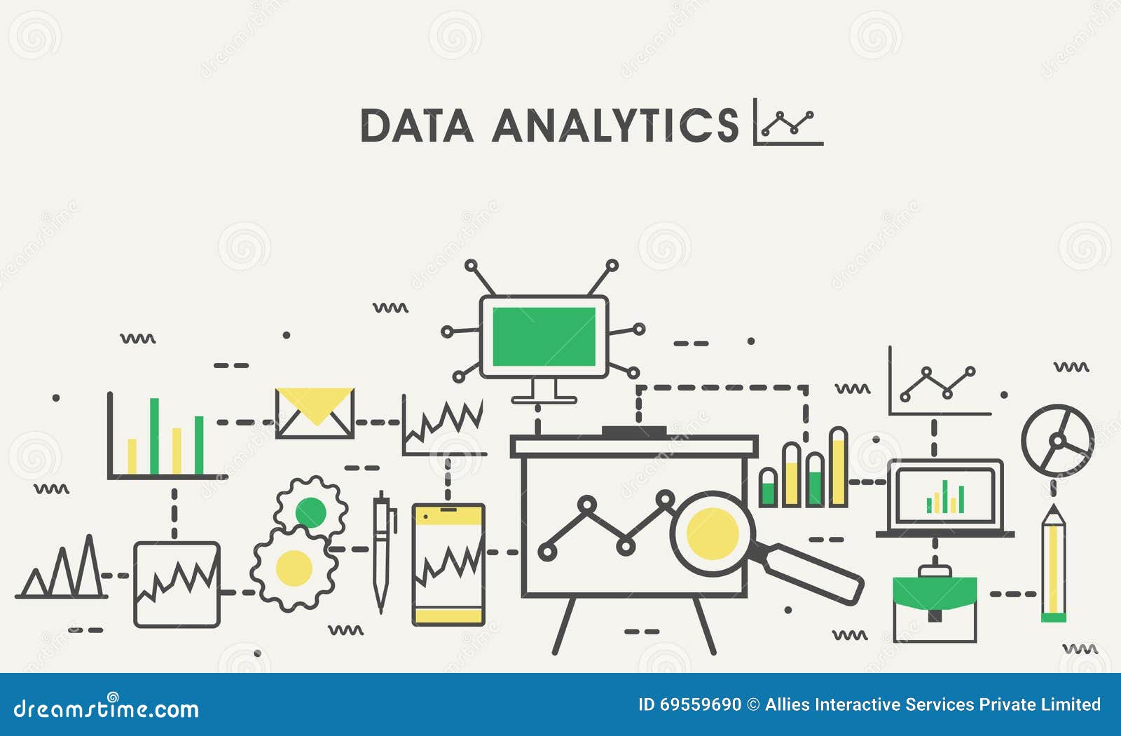 Flat Illustration for Business Data Analytics. Stock Illustration ...