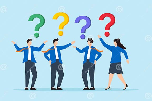 Flat Illustration of Business People Ask with Question Mark Signs ...