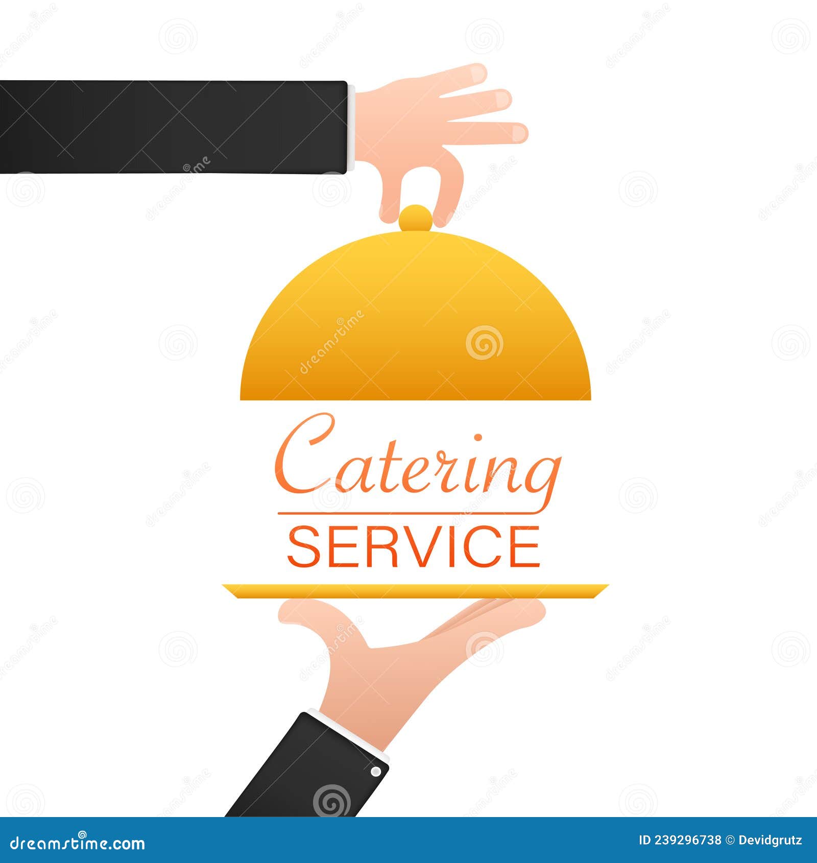 Flat Illustration Catering Service on White Background. Vector Icon ...