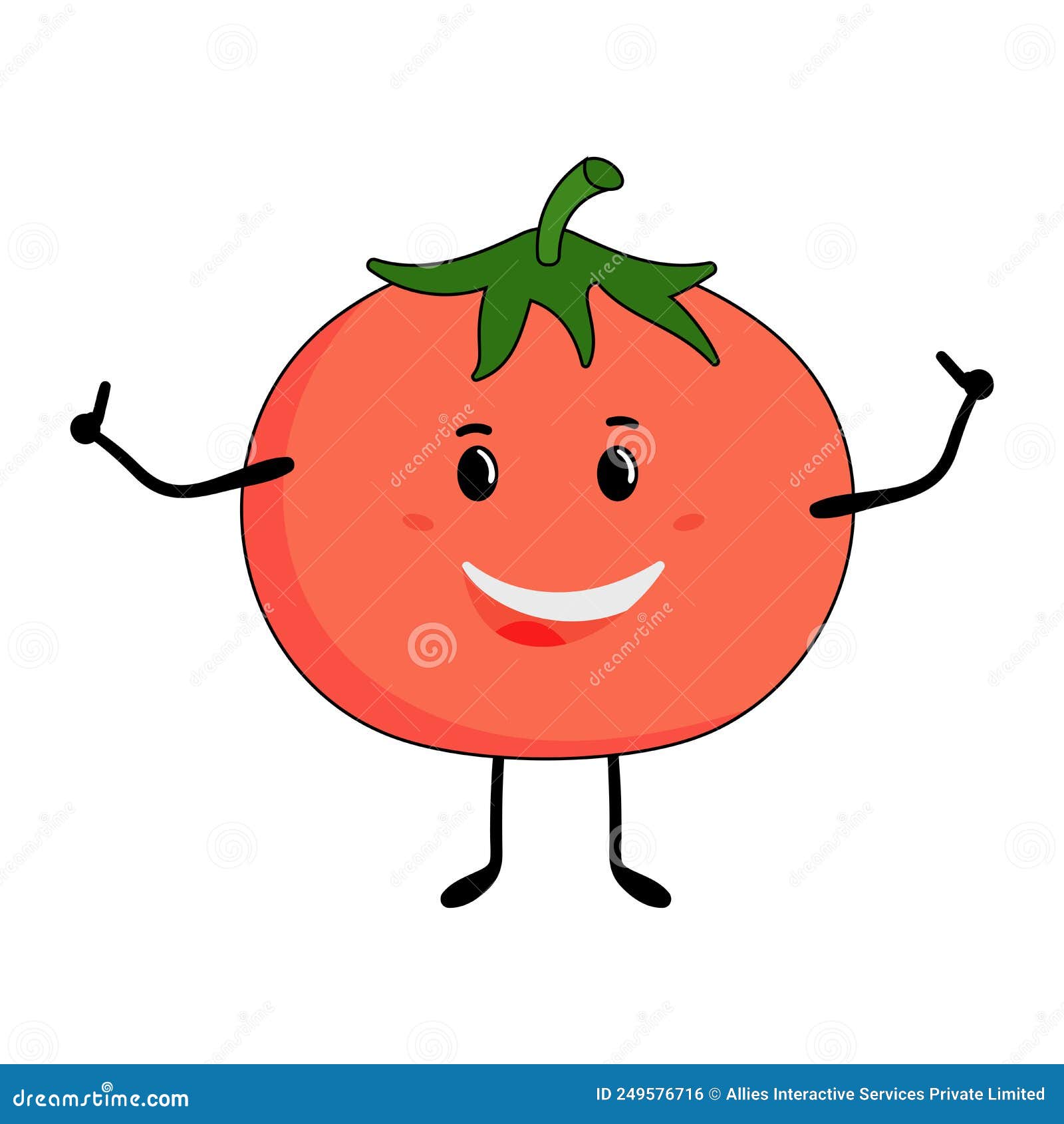 Flat Illustration of Cheerful Tomato Cartoon Dancing Stock Illustration ...