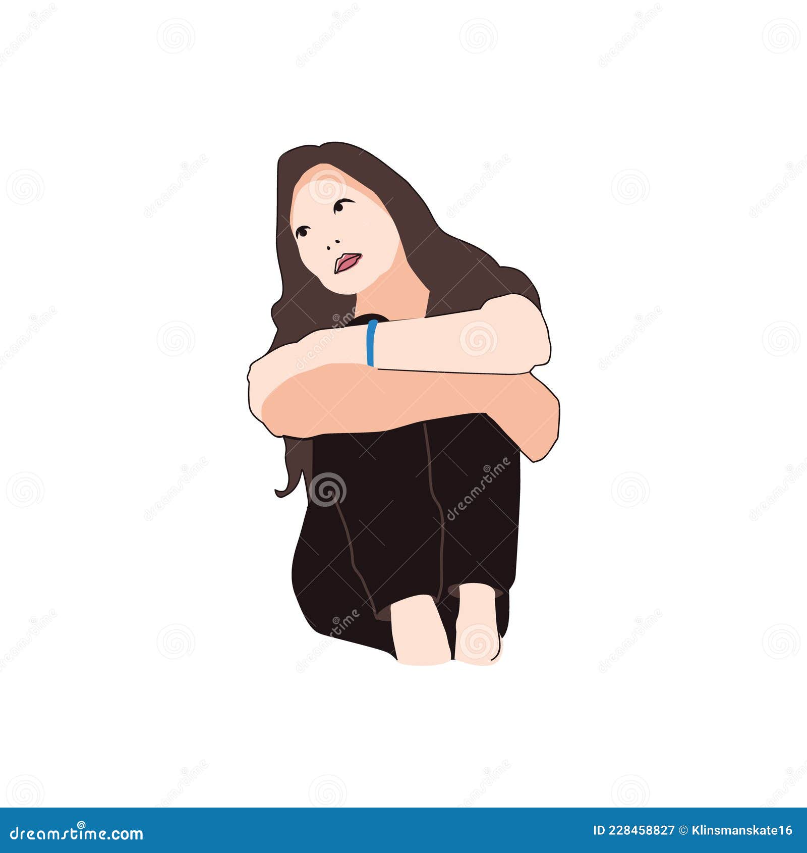 Flat Illustration Design Anxious Woman Stock Vector - Illustration of ...