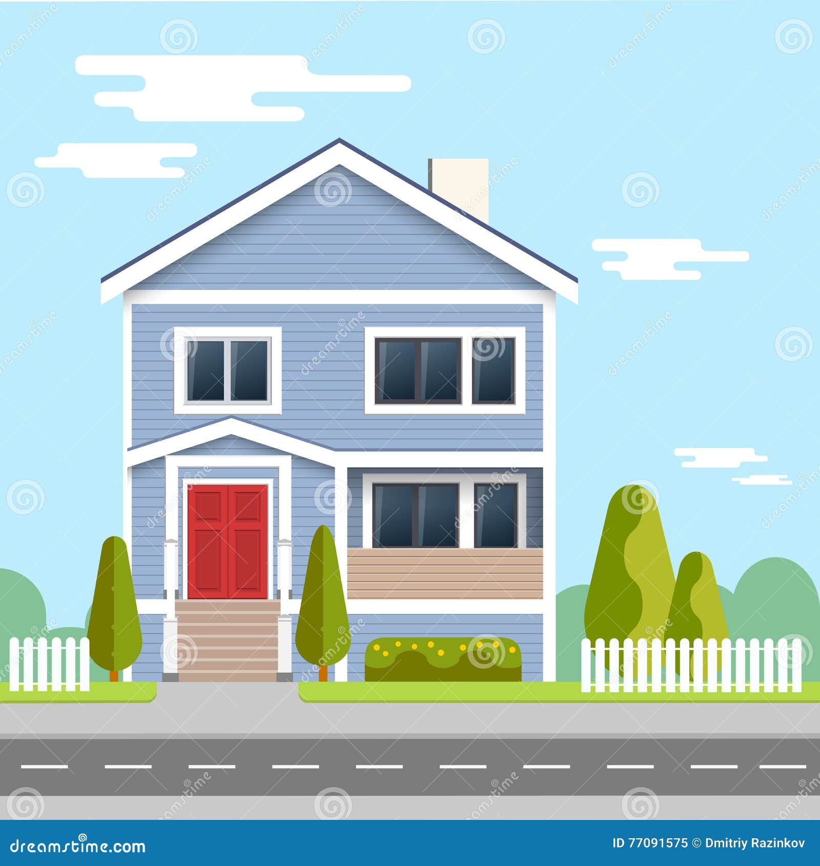 Flat Illustration Design . Family Home. Flat Design Concept Vector ...