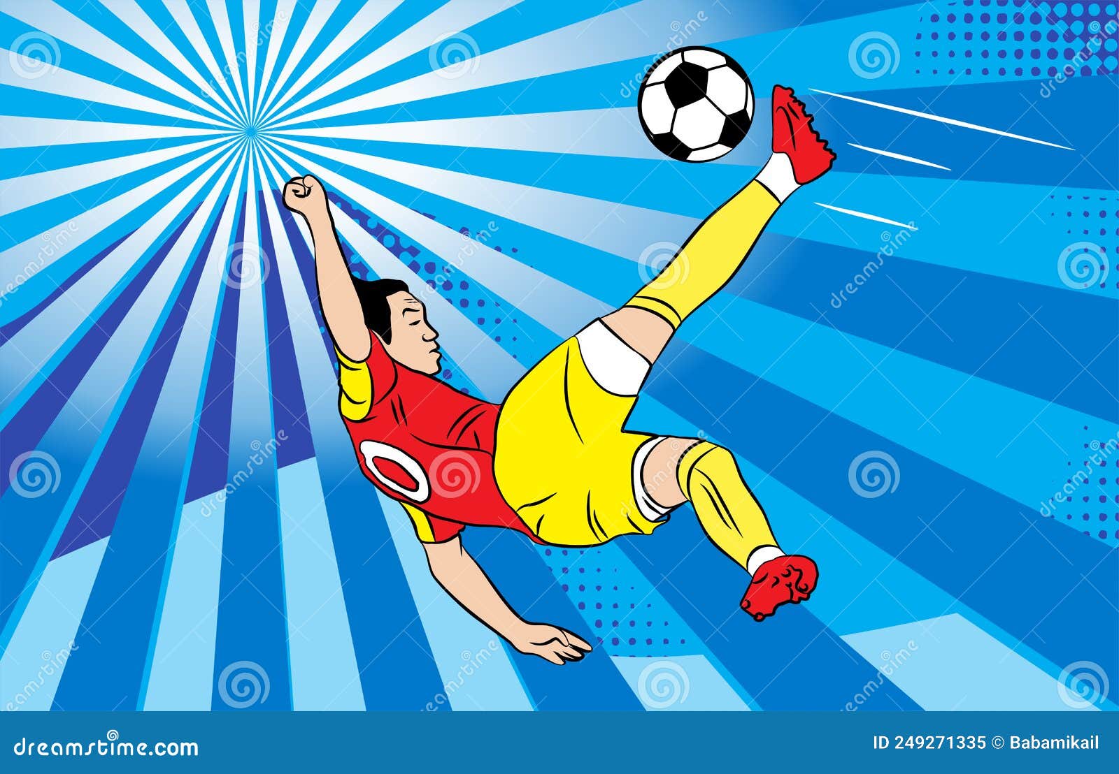 Illustration Design of Overhead Kick in Soccer. Something Spectacular ...