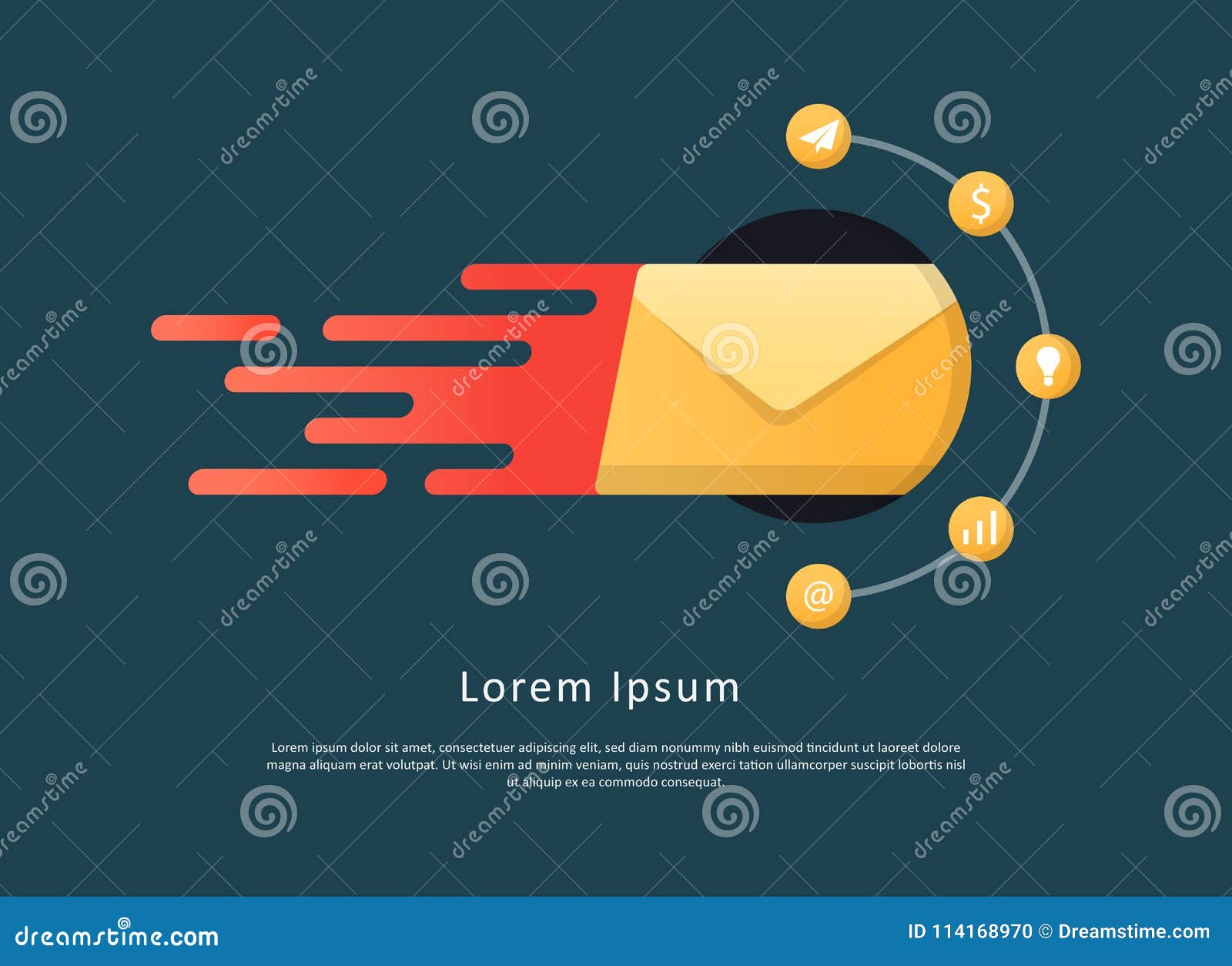 Sending Mail Fast with Subscription Benefit Stock Illustration ...