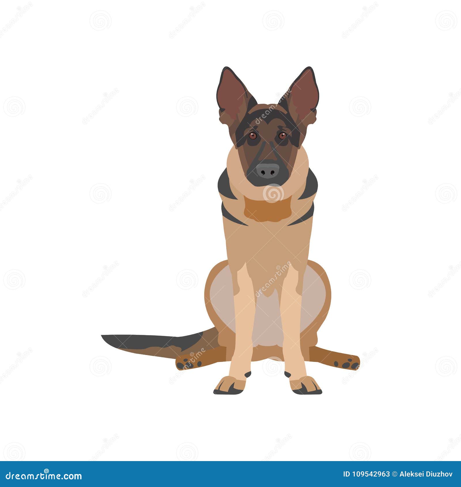 Flat illustration of a dog stock vector. Illustration of hound - 109542963
