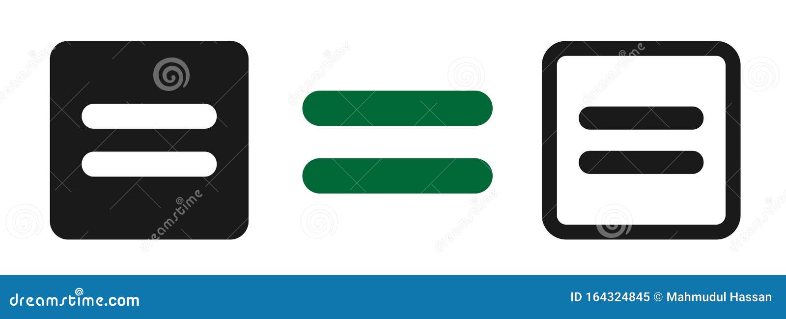 Flat Illustration of Equal, Equal Icon Set Sign Symbol â€“ Vector Stock ...