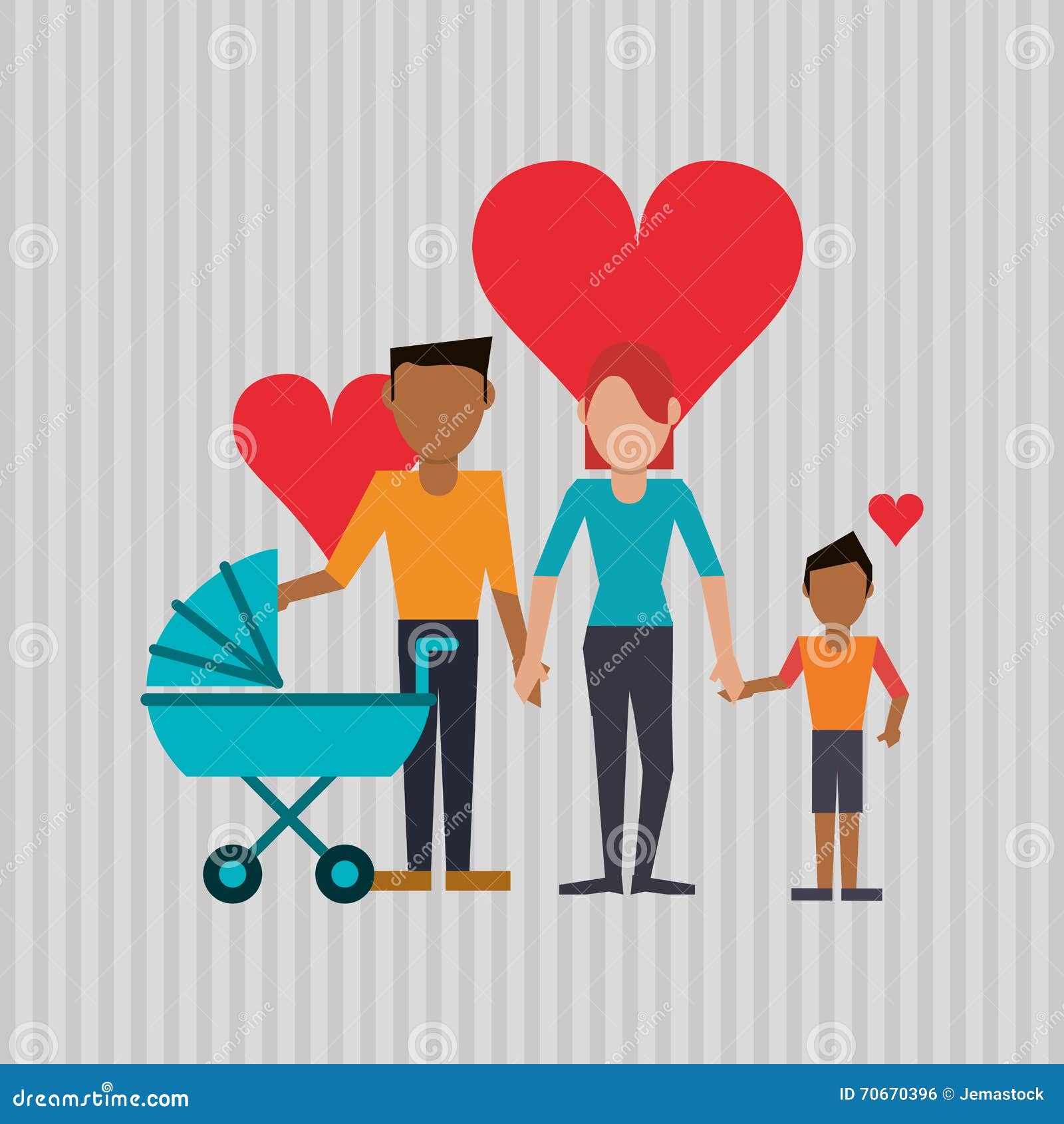 Flat Illustration of Family Design Stock Vector - Illustration of ...