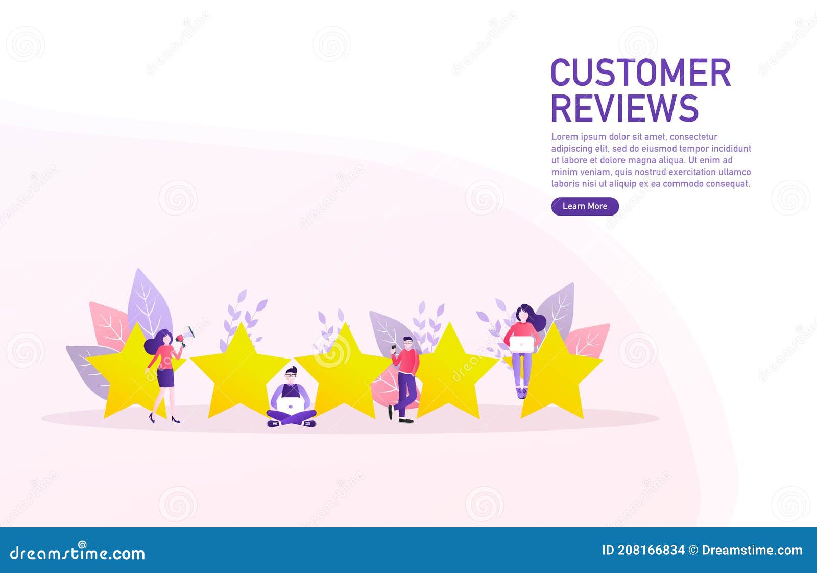 Flat Illustration with Golden Rating People. Rating People in Flat ...