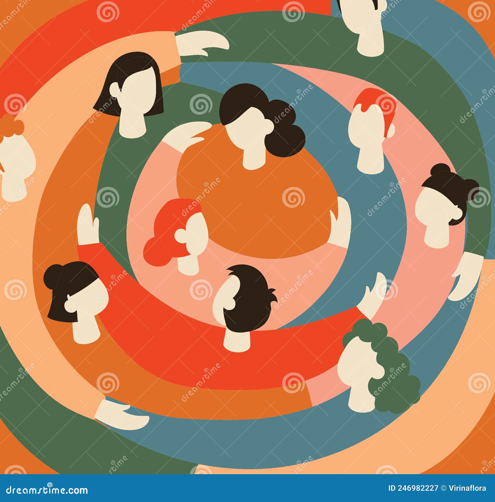 Flat Illustration of a Group Containing Inclusive and Diversified ...
