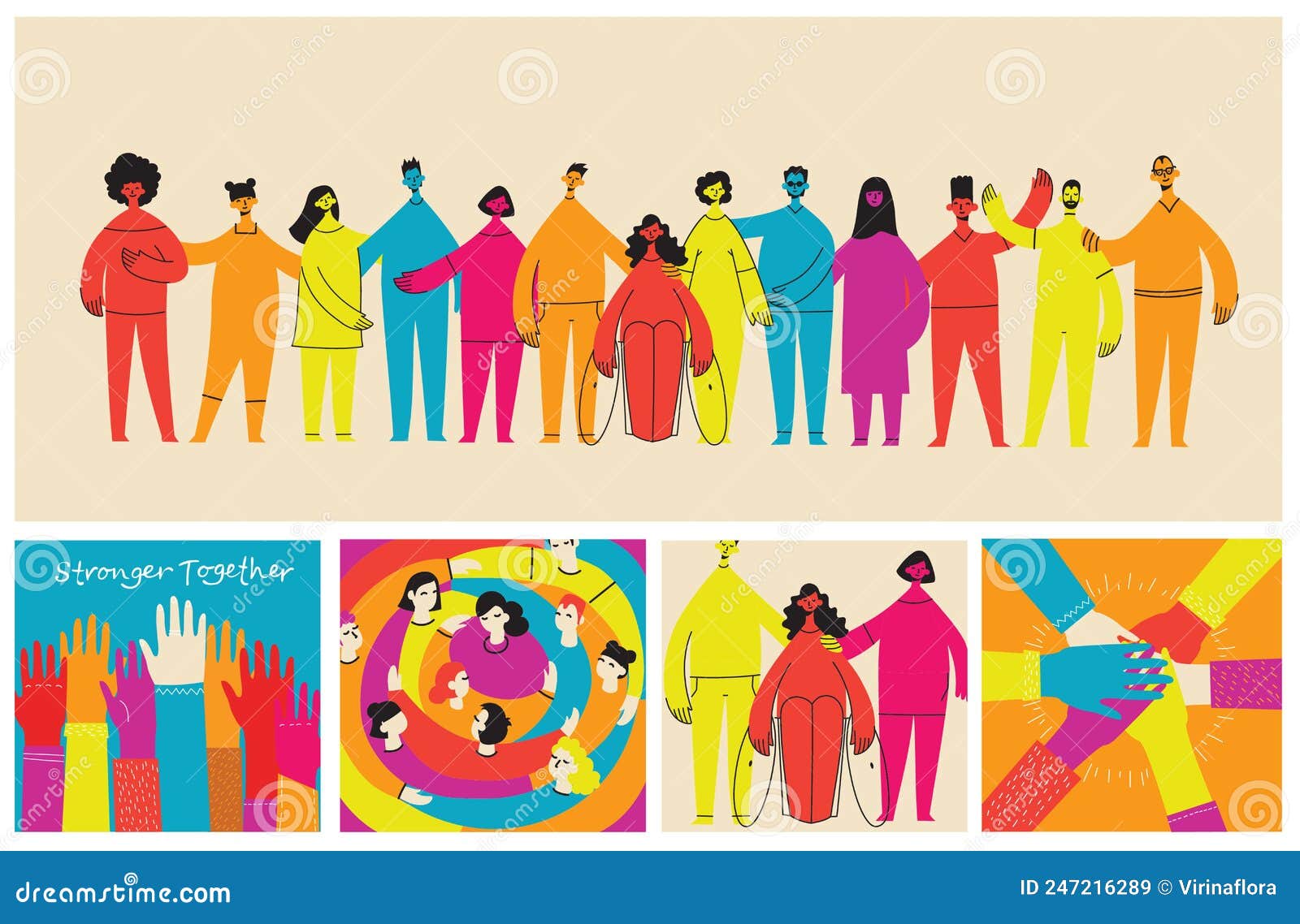 Flat Illustration of a Group Containing Inclusive and Diversified ...
