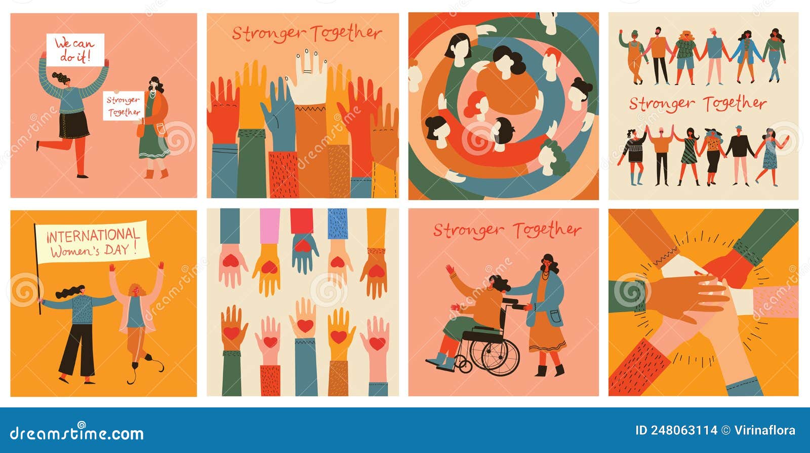 Flat Illustration of a Group Containing Inclusive and Diversified ...