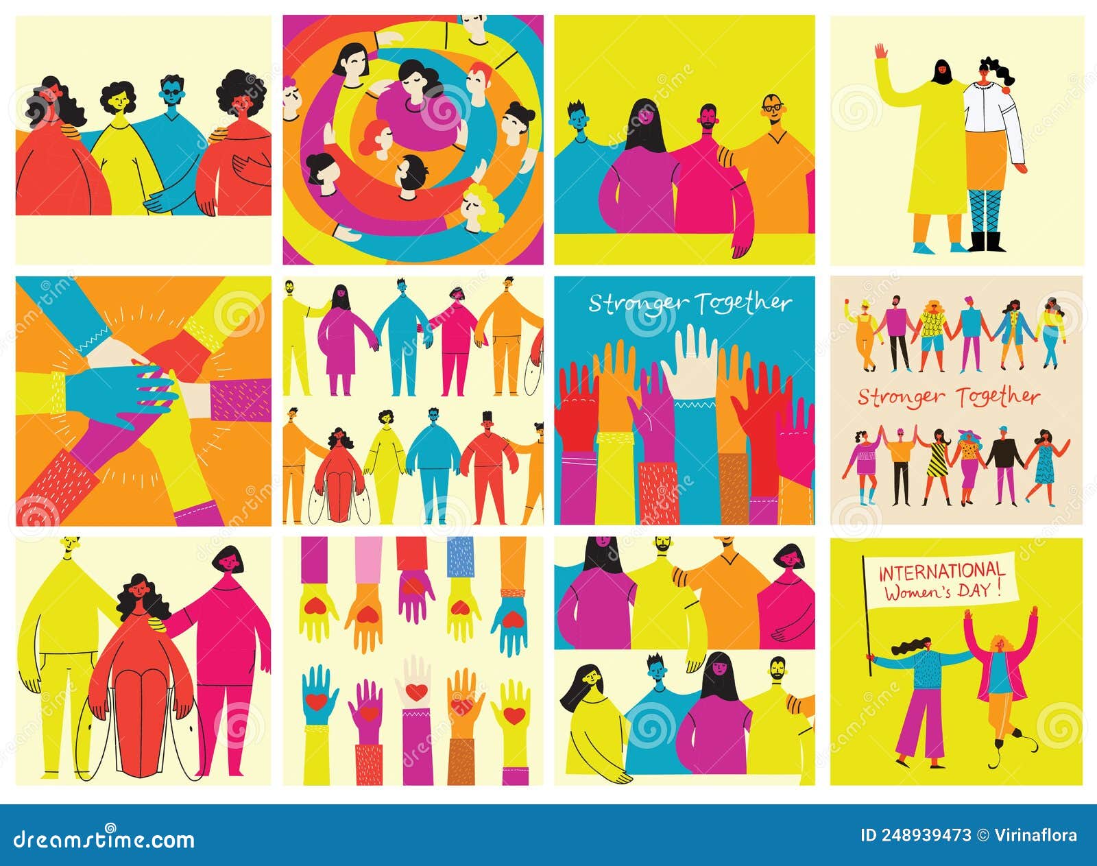 Flat Illustration of a Group Containing Inclusive and Diversified ...