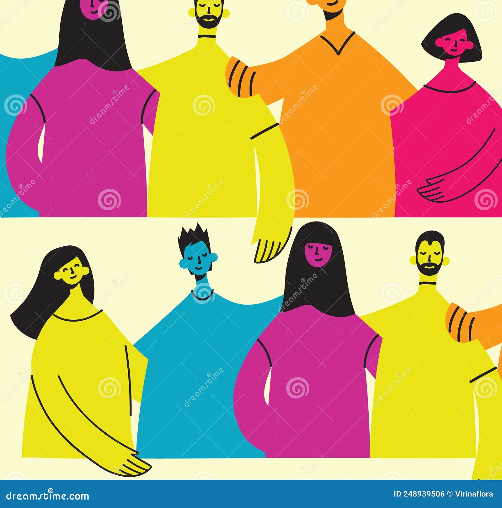 Flat Illustration of a Group Containing Inclusive and Diversified People All Together without ...