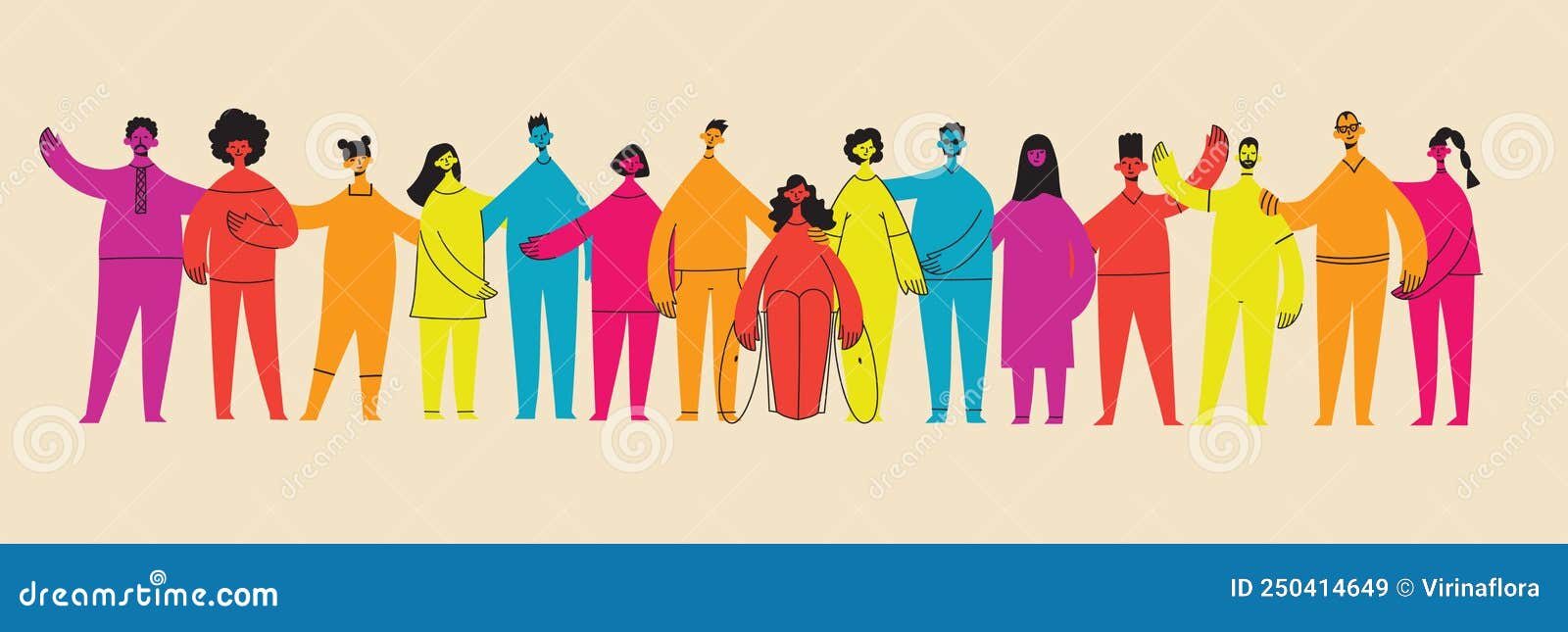 Flat Illustration of a Group Containing Inclusive and Diversified People All Together without ...