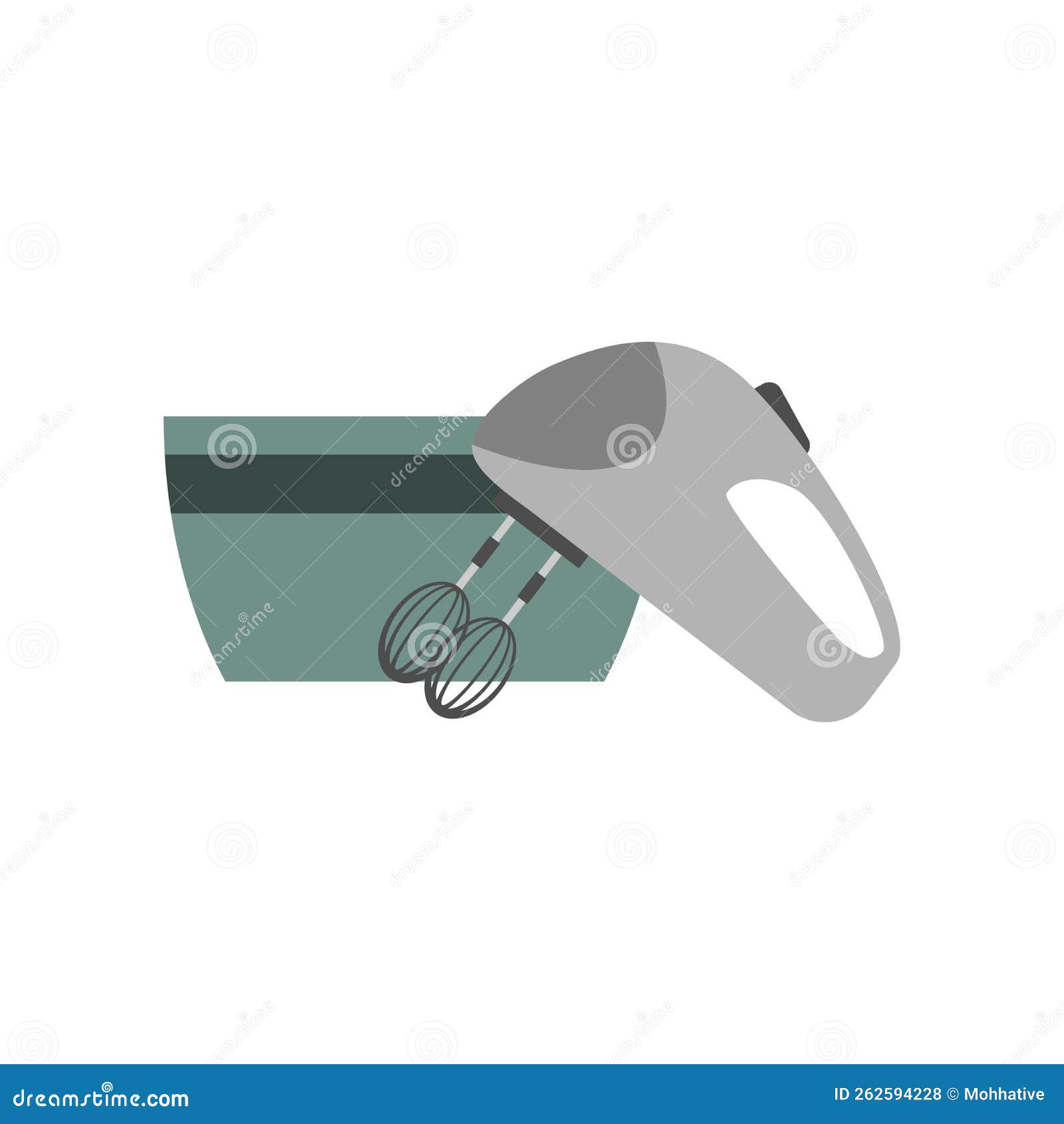 Flat Illustration of Hand Mixer and a Bowl. Pastry Vector Graphic ...