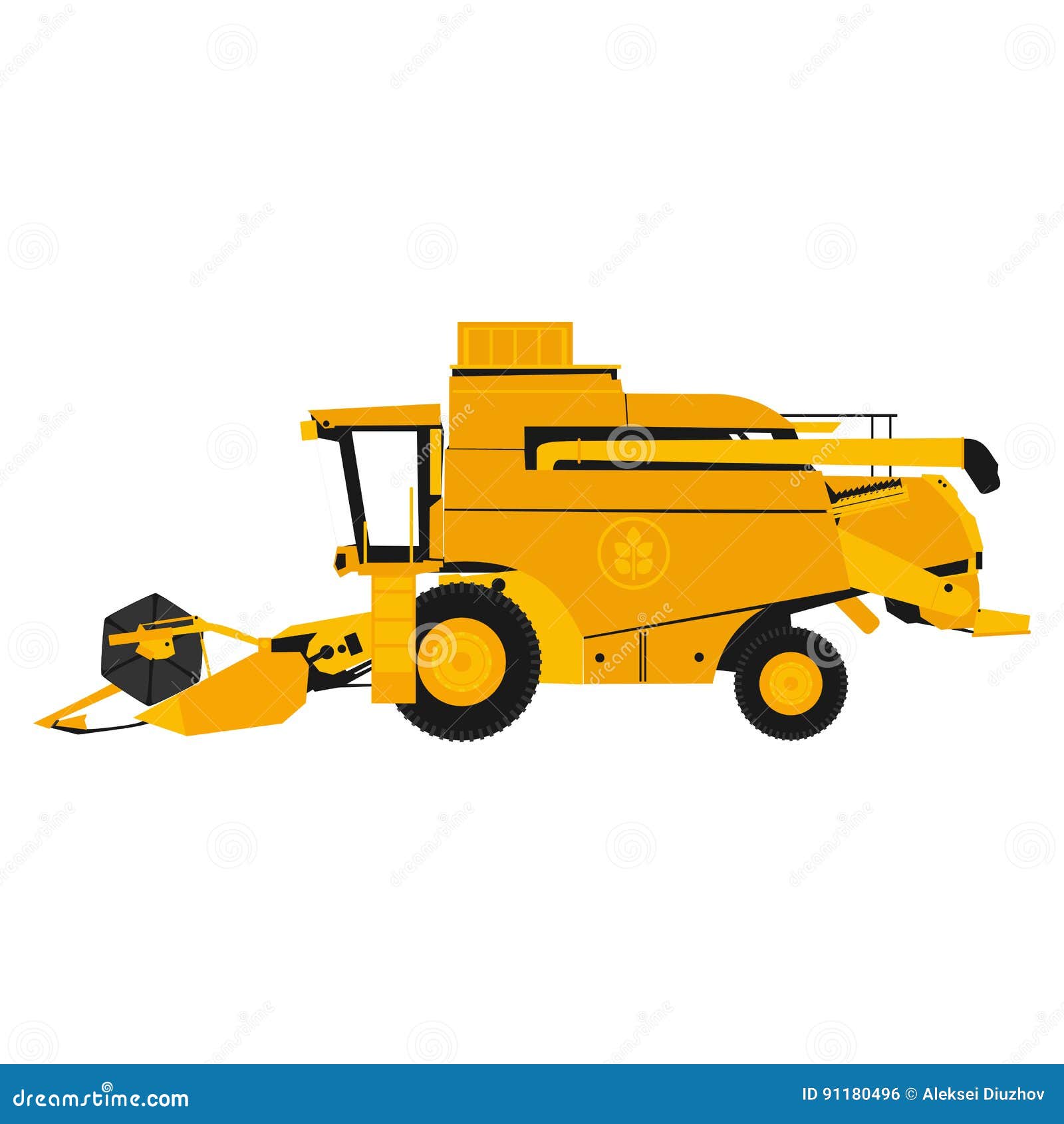 Flat Illustration Harvester Stock Vector - Illustration of icon, corn ...