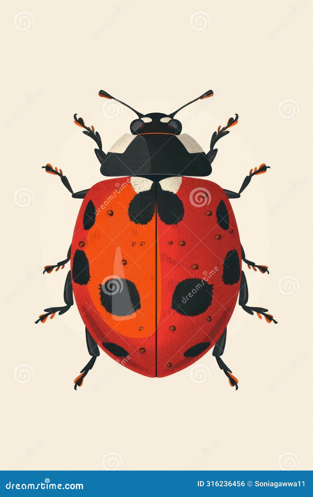 Flat Illustration of Ladybug with Calming Colors Stock Illustration ...