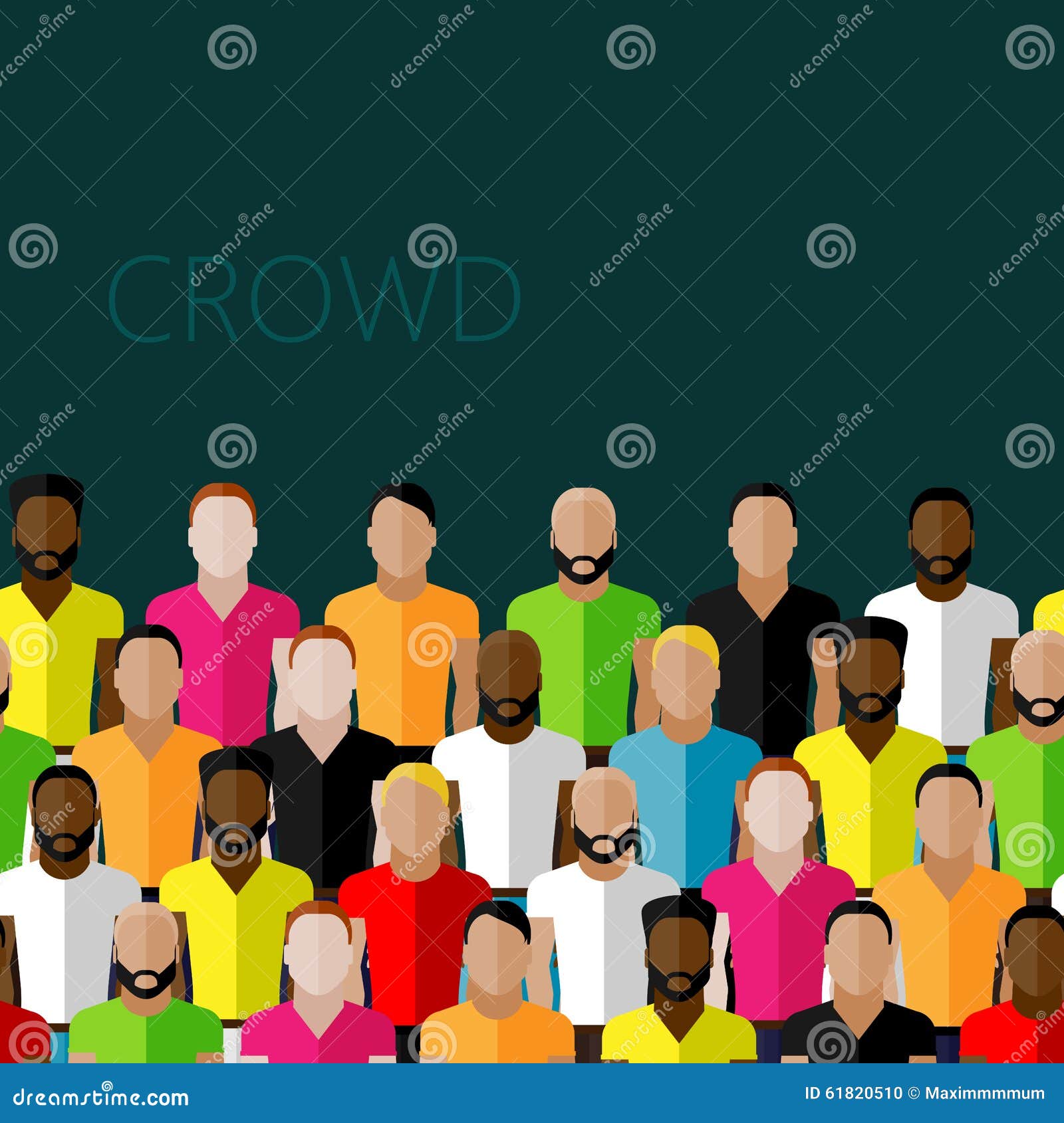 Flat Illustration of a Large Group of Men. Fitness Community Stock ...