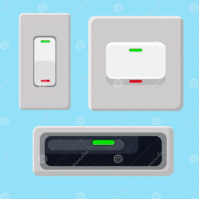 Flat Illustration Light Switch , on Off Button Lamp Stock Vector ...