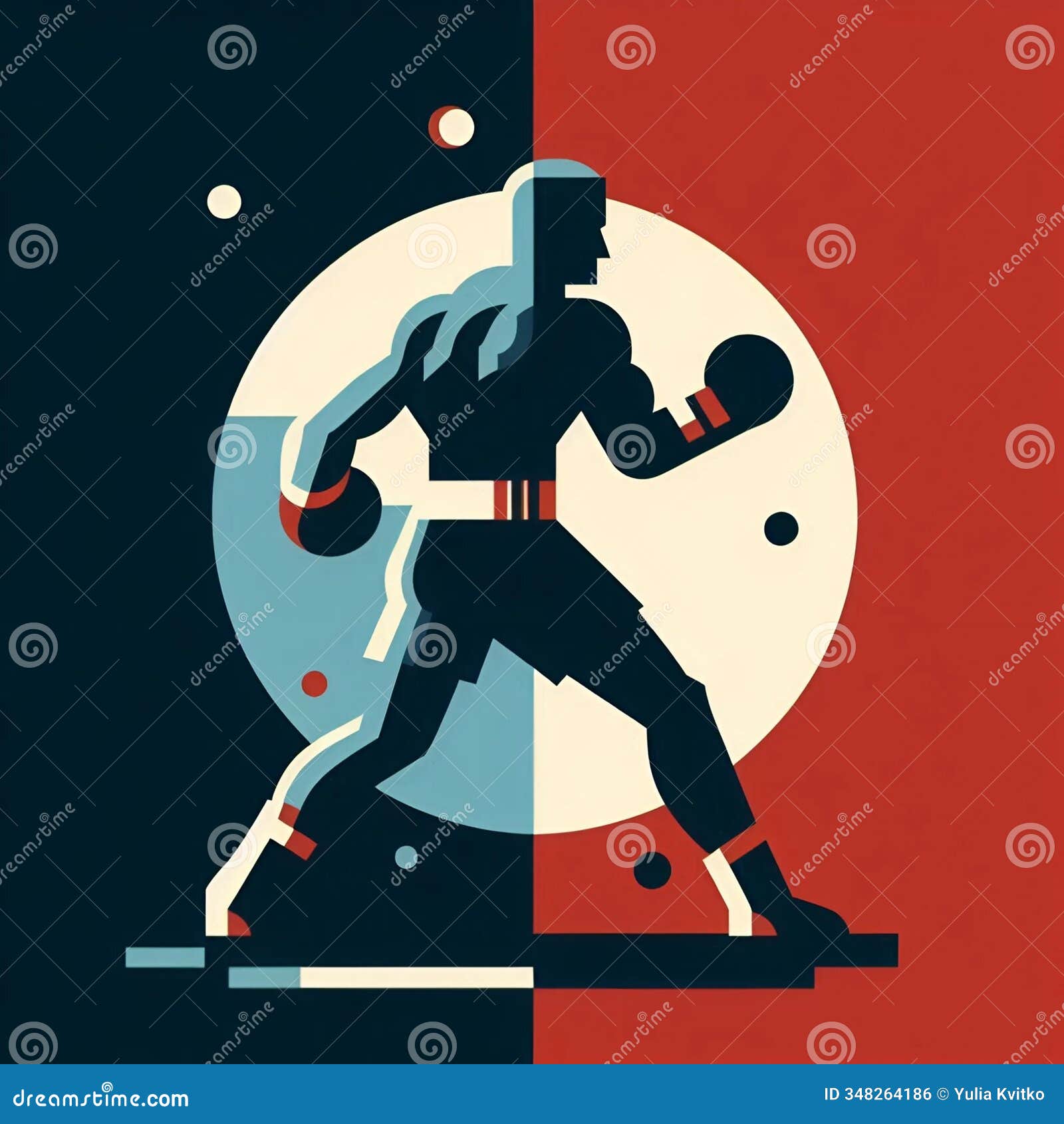 Stylized Boxer Silhouette, Boxing Symbol Vector Illustration ...