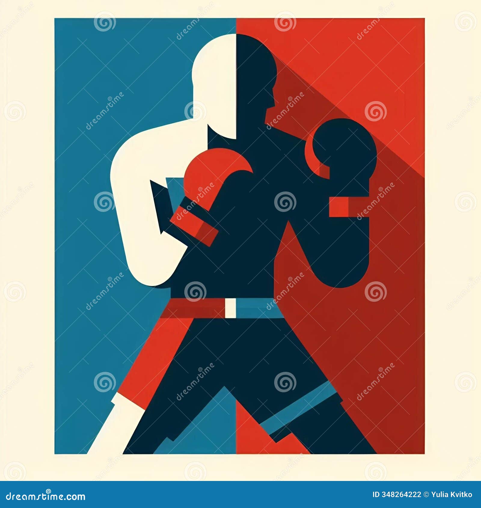 Stylized Boxer Silhouette, Boxing Symbol Vector Illustration ...