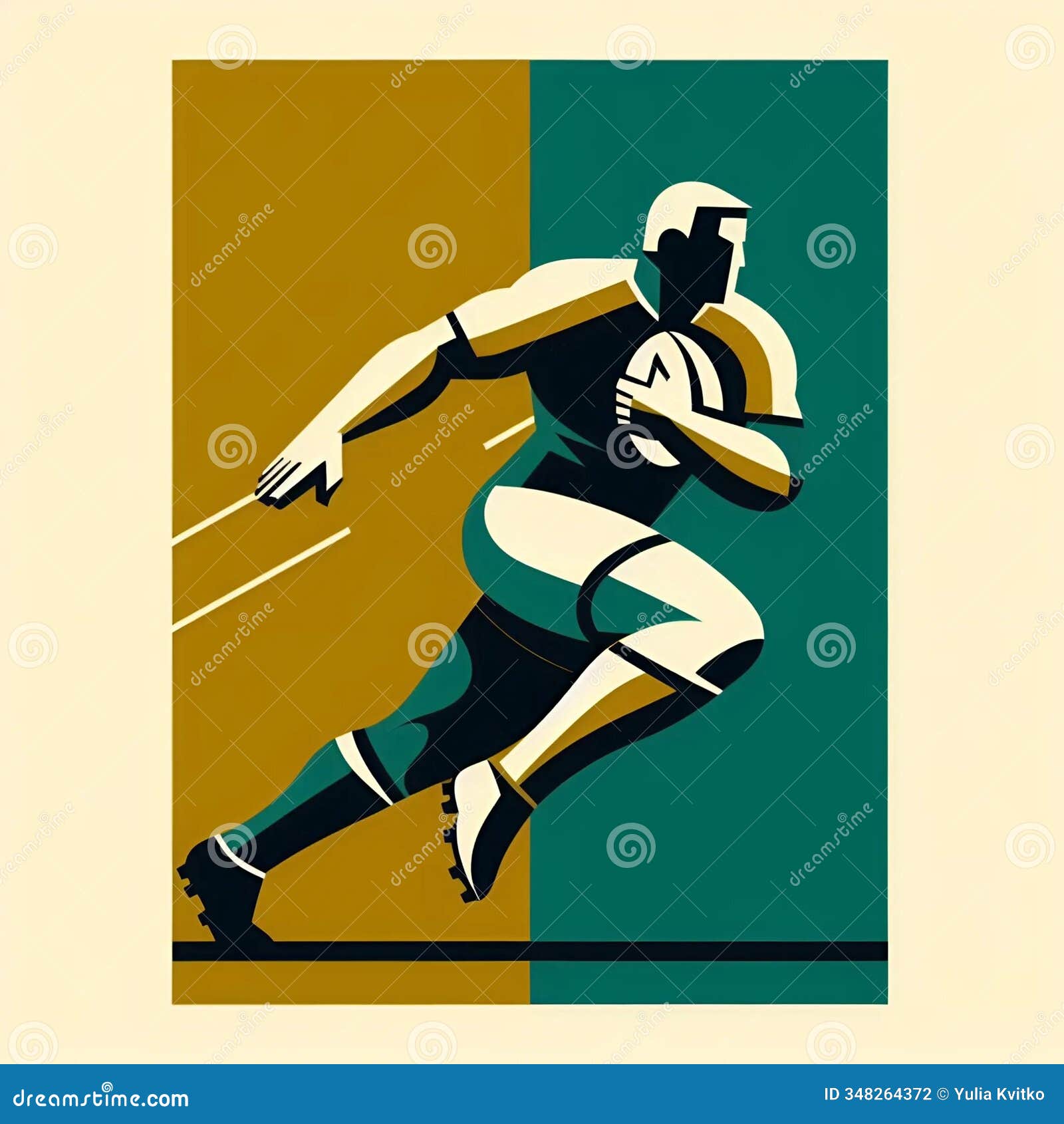 Rugby Poster Illustration | CartoonDealer.com #161224648