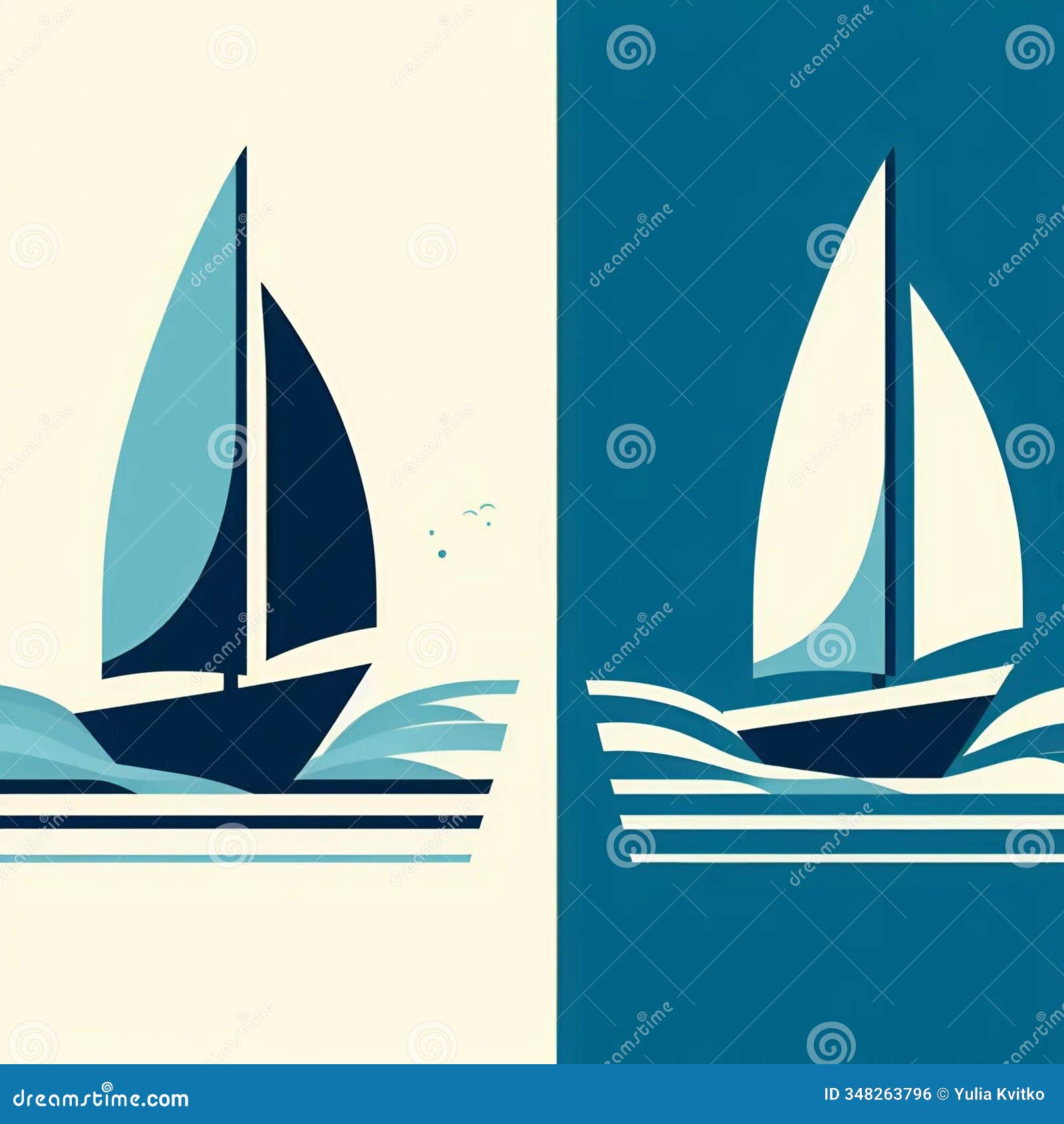 Minimalist Sail Boat - Vector Logo Template Concept Illustration. Ship ...