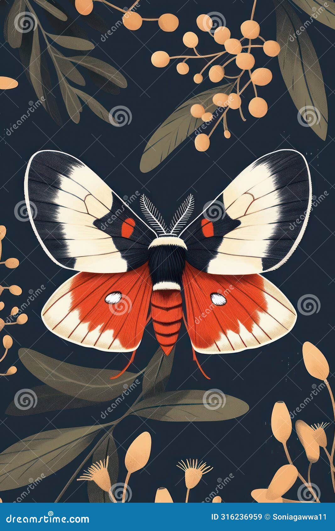 Flat Illustration Of Moth With Calming Colors | CartoonDealer.com ...
