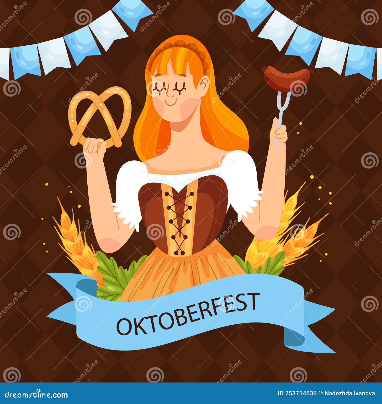 Flat Illustration for Oktoberfest Festival Vector Illustration Stock ...