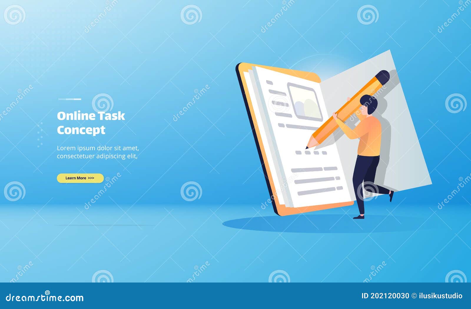 Online Task Illustration, People Completing Assignments Online Stock ...