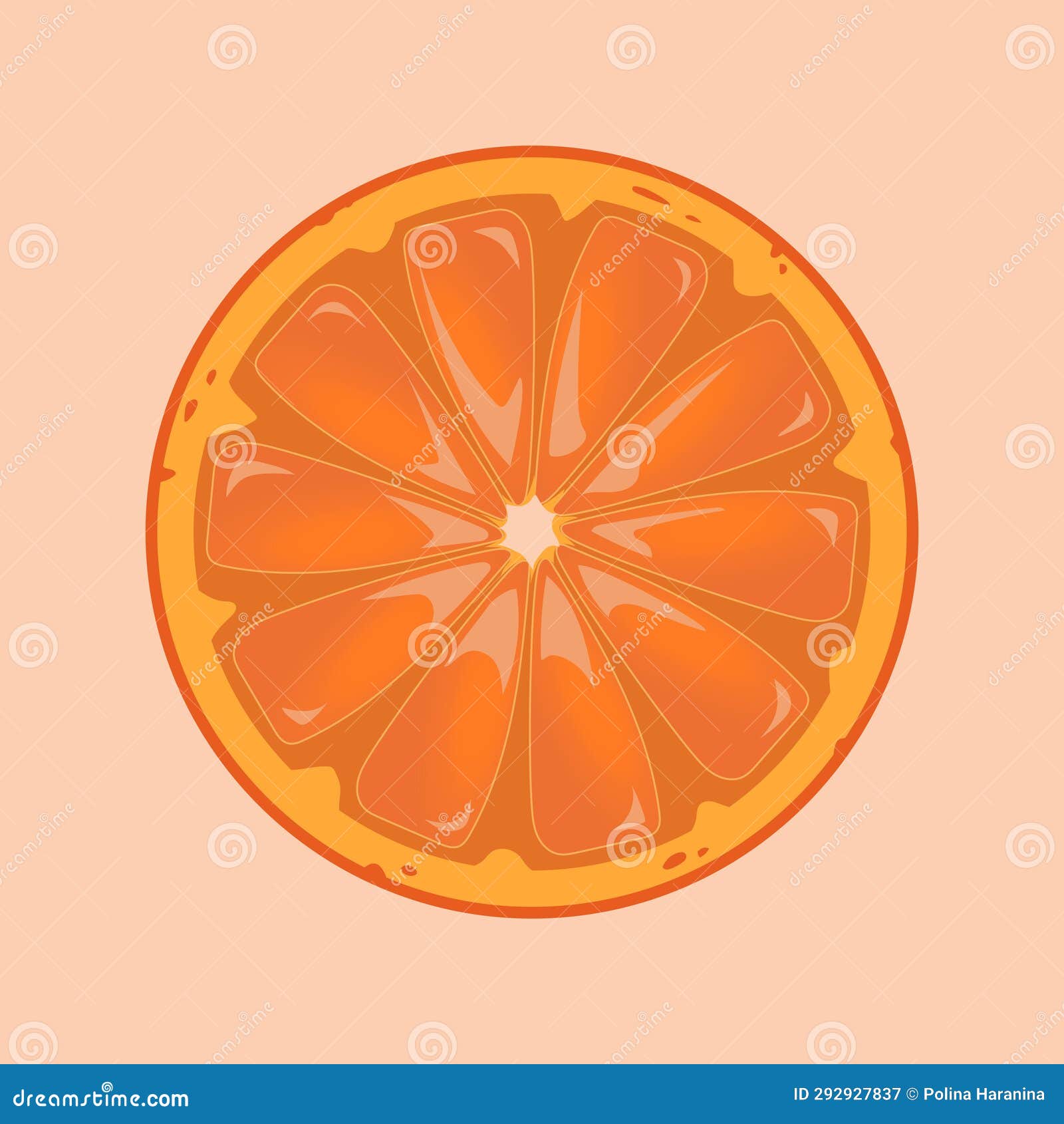 Flat Illustration of Orange Slice Stock Vector - Illustration of ...