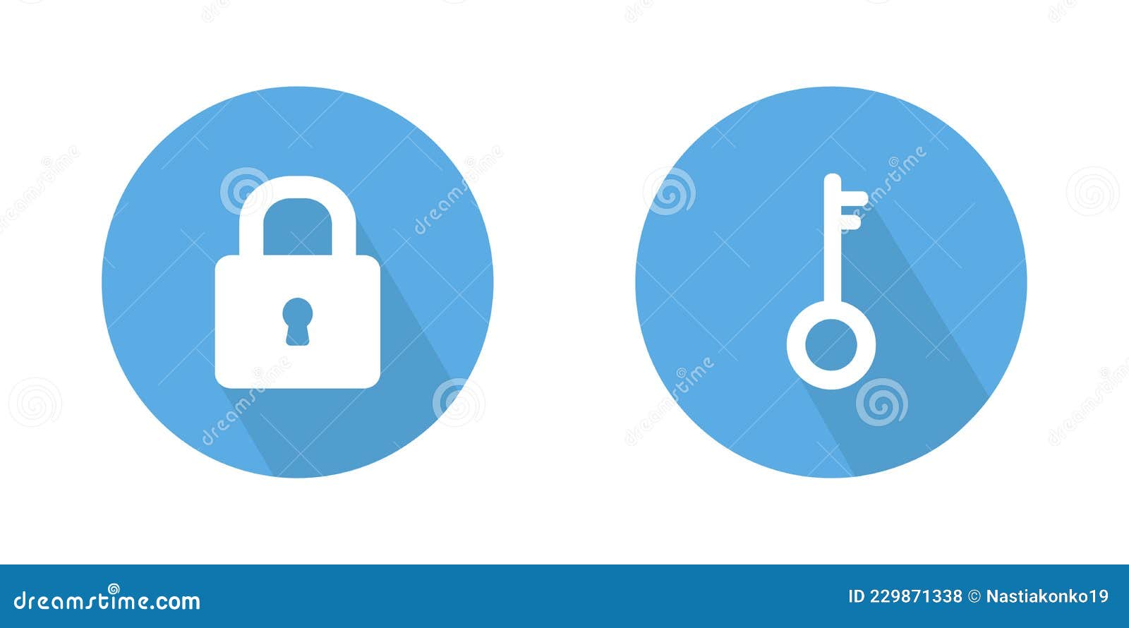 Flat Illustration of Padlock and Key Vector Icon. Security Sign Symbol ...