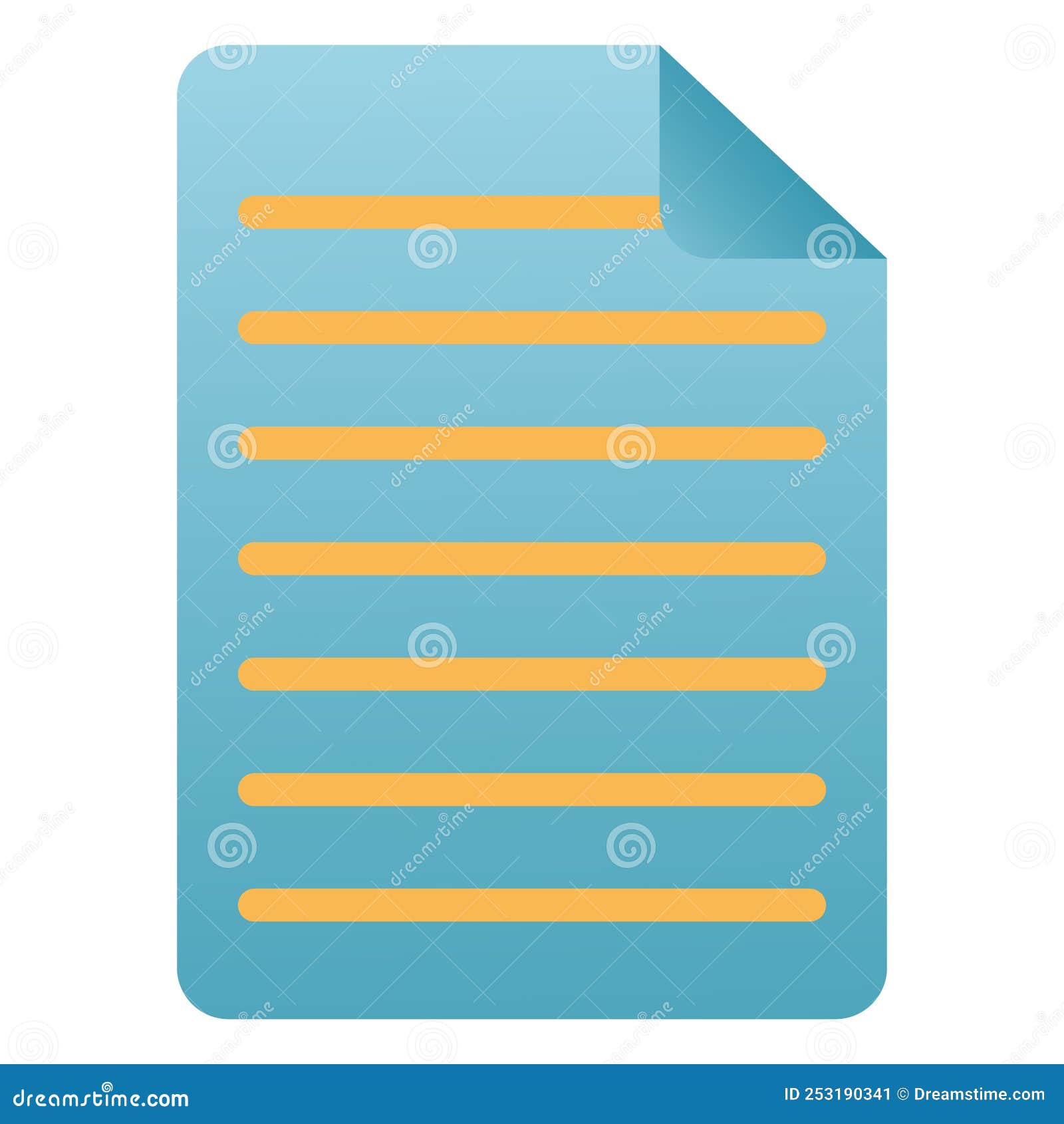 Flat Illustration of Paper Document. Isolated Element. Stock Vector ...
