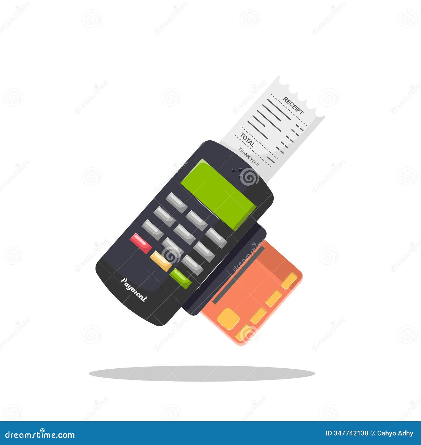 Flat Illustration Payment Method with Edc Machine and Receipt Stock ...