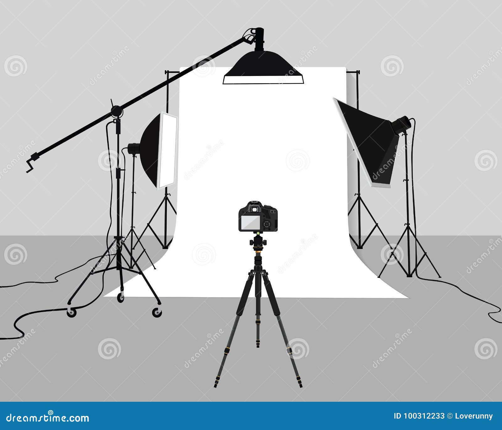 Flat Illustration Photography Studio Vector. Stock Vector ...