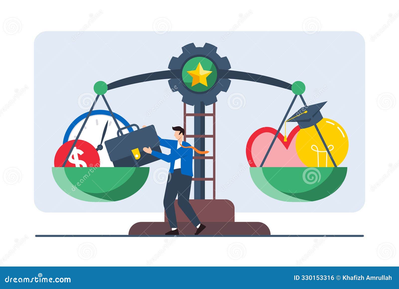 Flat Illustration of Professional Weighing Options on Scale Symbolizing ...