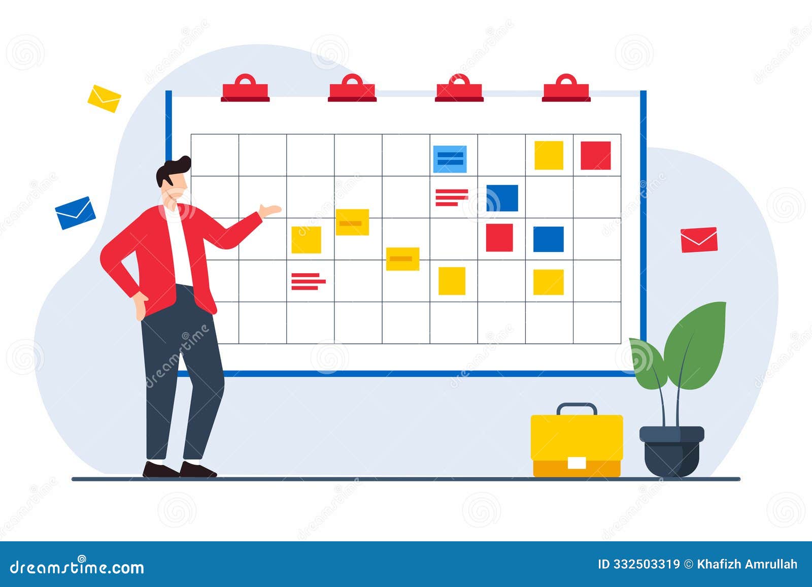 Flat Illustration of Project Manager Tracking Milestone Achievements ...