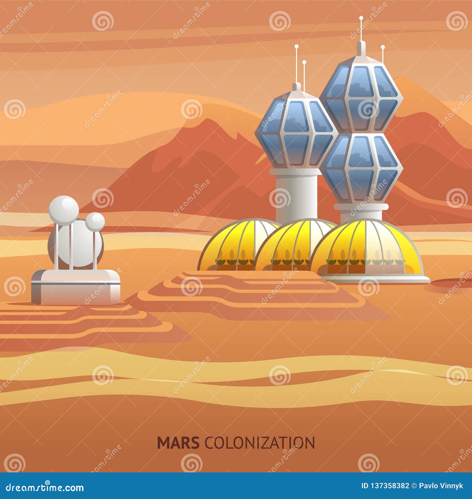 Scientific Station. Launch Of The Spaceship. Colonization Of The Planet ...