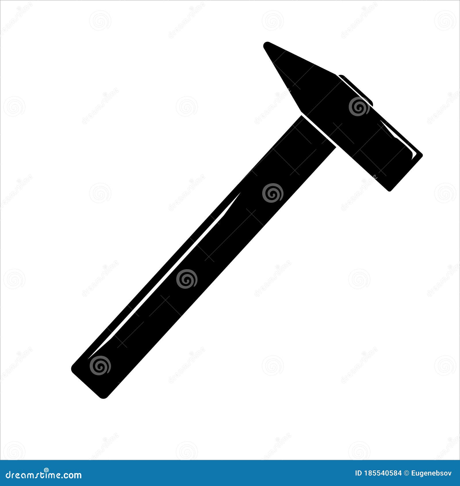 Flat Illustration of Simple Hammer Stock Vector - Illustration of ...