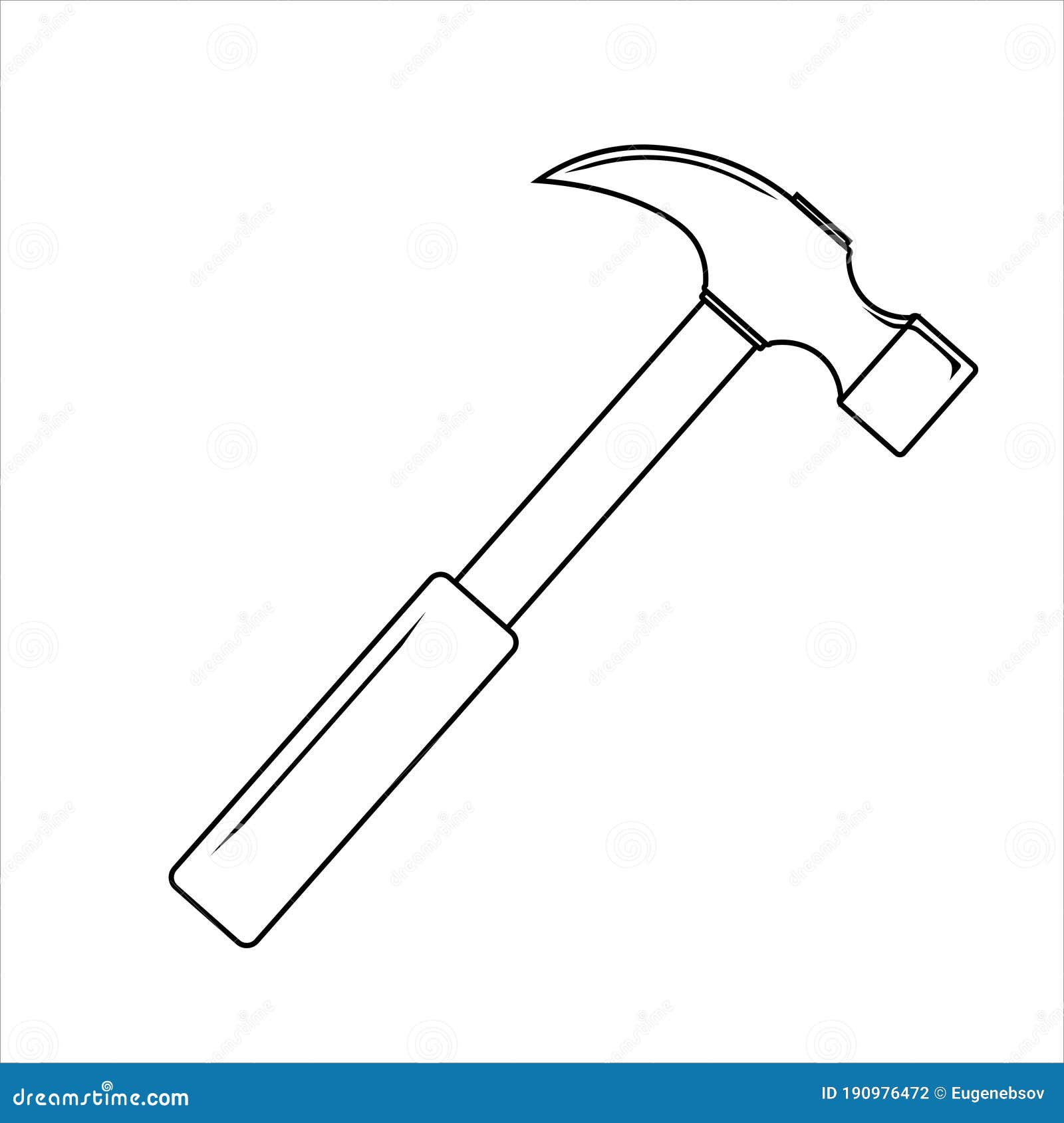 Flat Illustration of Simple Hammer Stock Vector - Illustration of ...