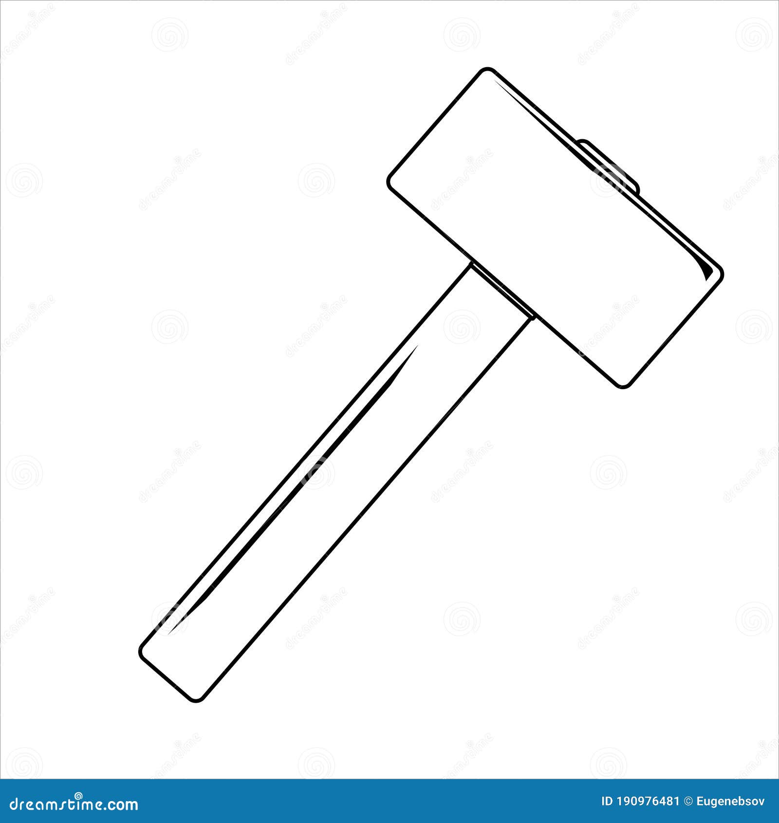 Flat Illustration of Simple Hammer Stock Vector - Illustration of ...
