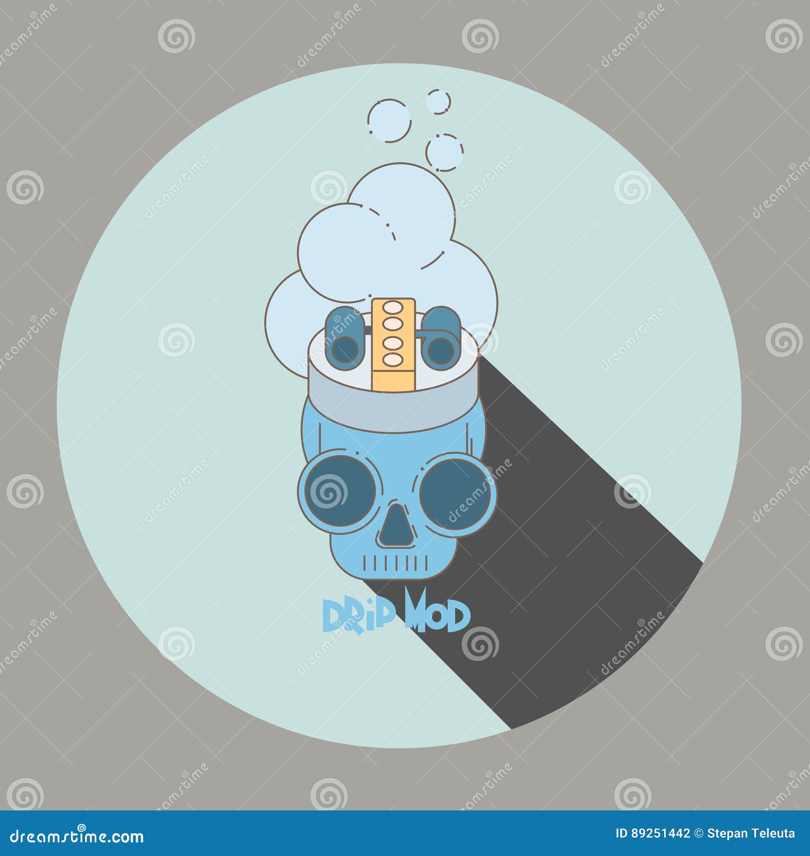 Flat Illustration of Skull Vape Shop Logo Stock Vector - Illustration ...