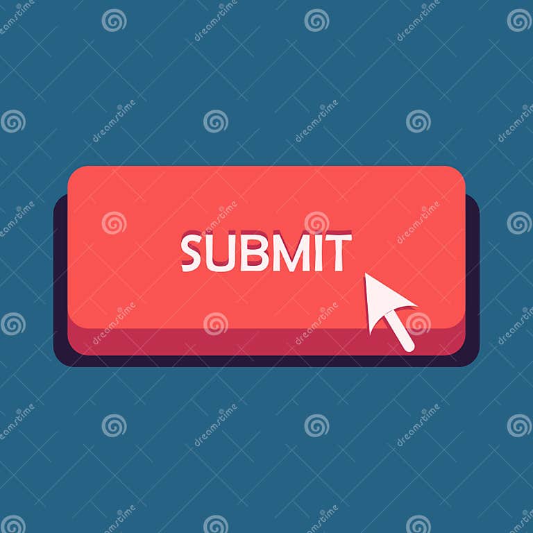 Flat Illustration Submit Button with Cursor , Website Ornament Stock ...