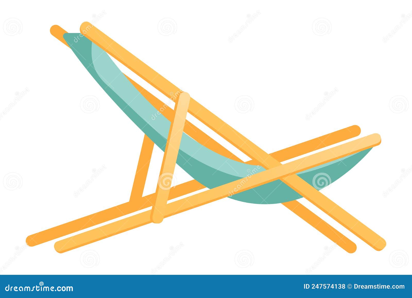 Flat Illustration of Sun Chair for Sunbathing on the Beach. Stock ...